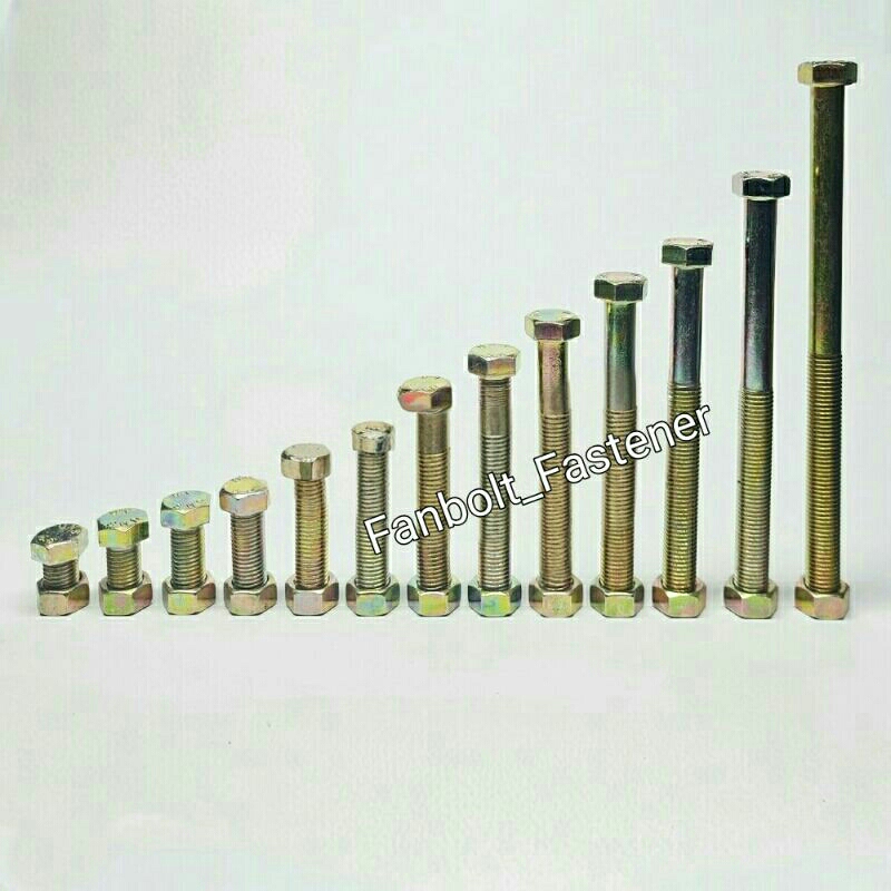 Jual [ PAKET 100 PCS ] baut Mur Kuning 8x25 / Baut Hexagon / Baut Hex / Baut Kuning M8 | Shopee ...