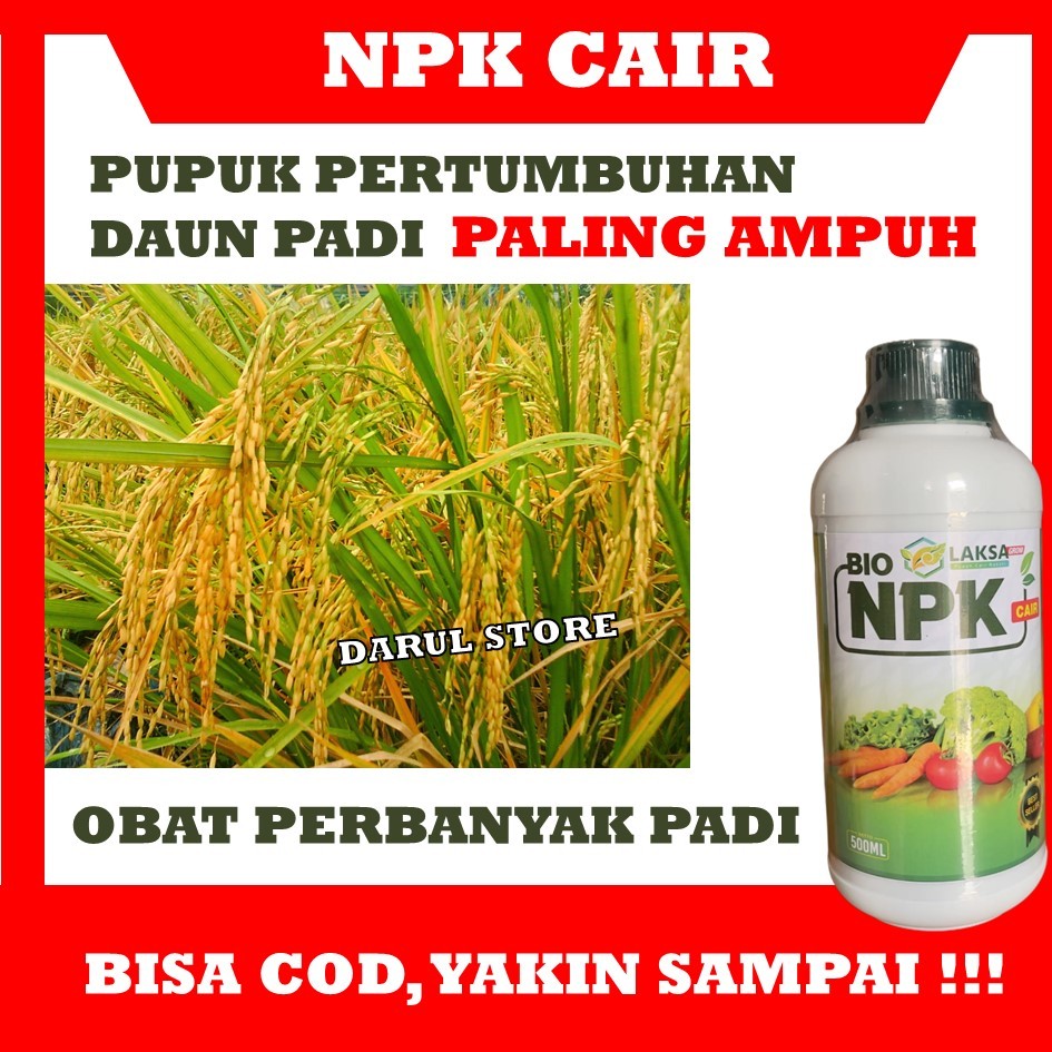 Jual NPK LAKSA - Nutrisi Percepat Pertumbuhan Tanaman POC DAUN PADI Pupuk Hormon Booster ...