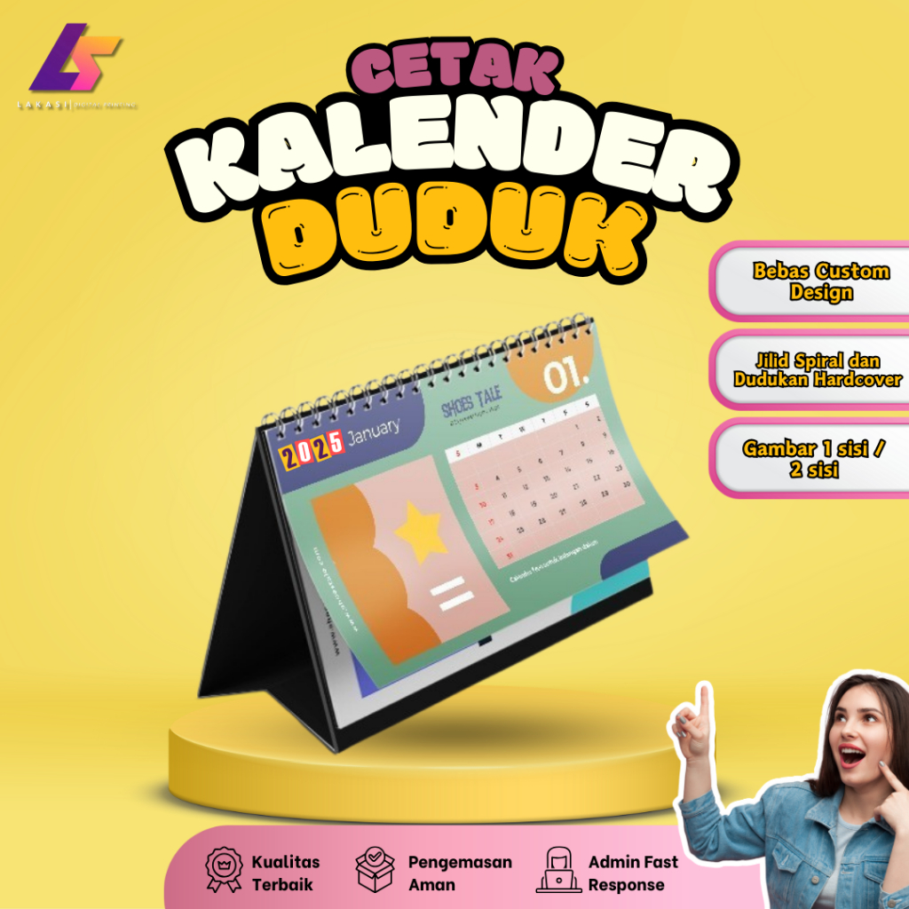 Jual Cetak Kalender Duduk 2026 Custom Design 20x15 cm, Art Carton 260 ...