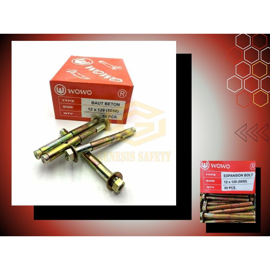 Jual Dynabolt Merk WOWO Ukuran M12 x 129/Dinabolt/Baut Beton/Baut Tanam ...