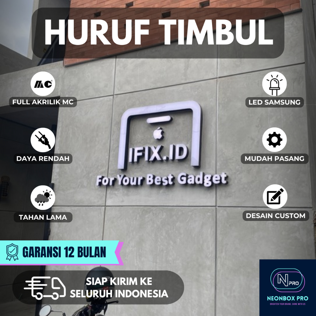 Jual Huruf Timbul Akrilik Indoor/Outdoor Menyala Logo Timbul 3d Letter ...