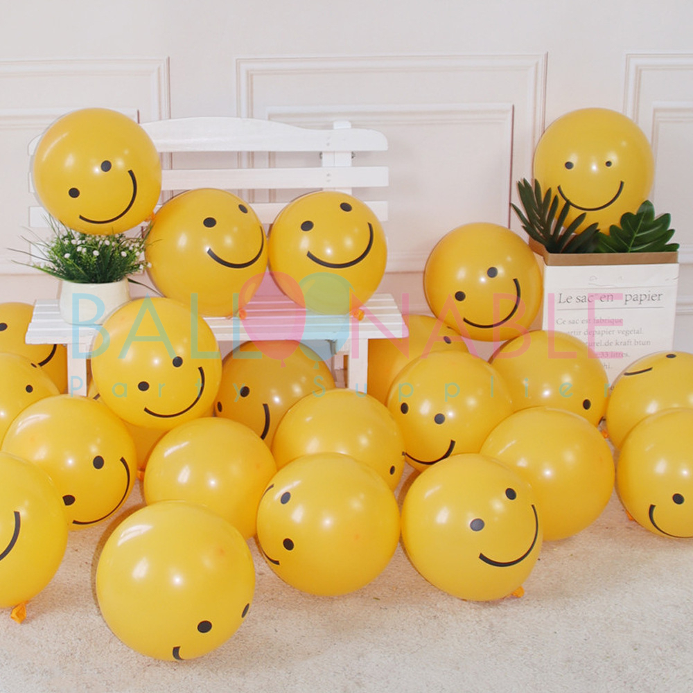 Jual Balon Latex Emoticon Smile 12inch ISI 50PCS | Shopee Indonesia