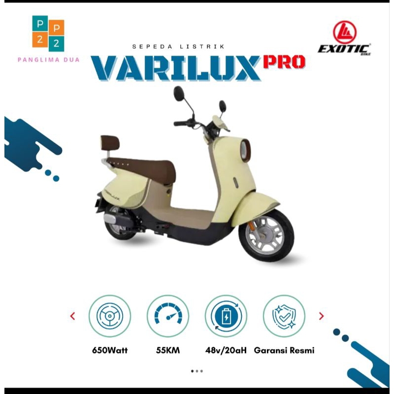 Jual sepeda listrik EXOTIC varilux pro/ , pasific cameron design mewah ...