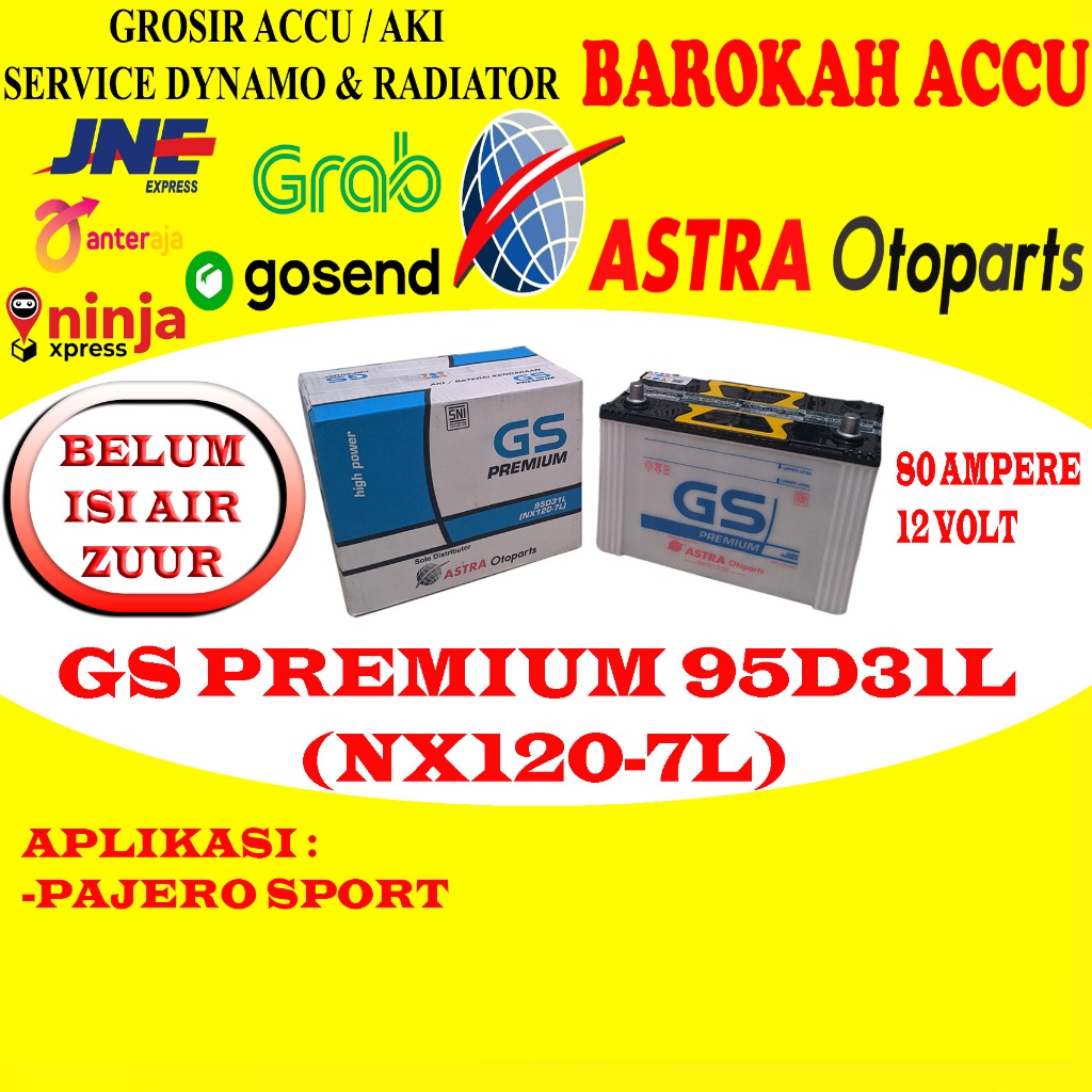 Jual AKI GS PREMIUM 95D31L / NX120-7L , 80 AH | Shopee Indonesia