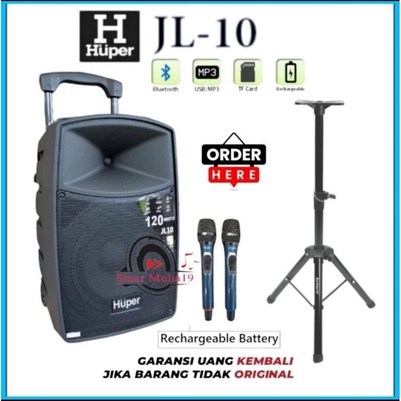 Jual Speaker Portable Aktif Huper JL10 Original 10 Inch Bluetooth - USB ...
