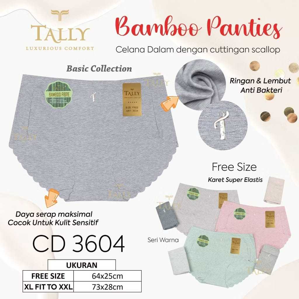 Jual TALLY Celana Dalam Wanita Katun Bamboo / CD Cewek Perempuan Bamboo Panties Tally 3604 ...