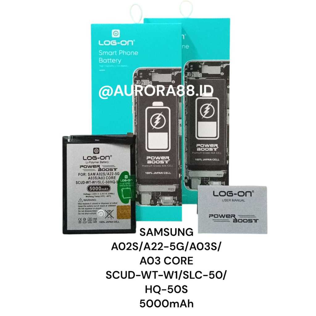 Jual LOG ON BATERAI SAMSUNG A02S A027/A03S A037 HQ-50S 5000 mAh POWER ...