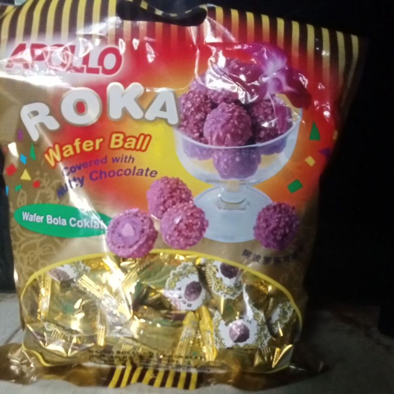 Jual Roka Isi 50 Biji Wafer Ball Cokelat / Jajan Lebaran Roka Wafer ...