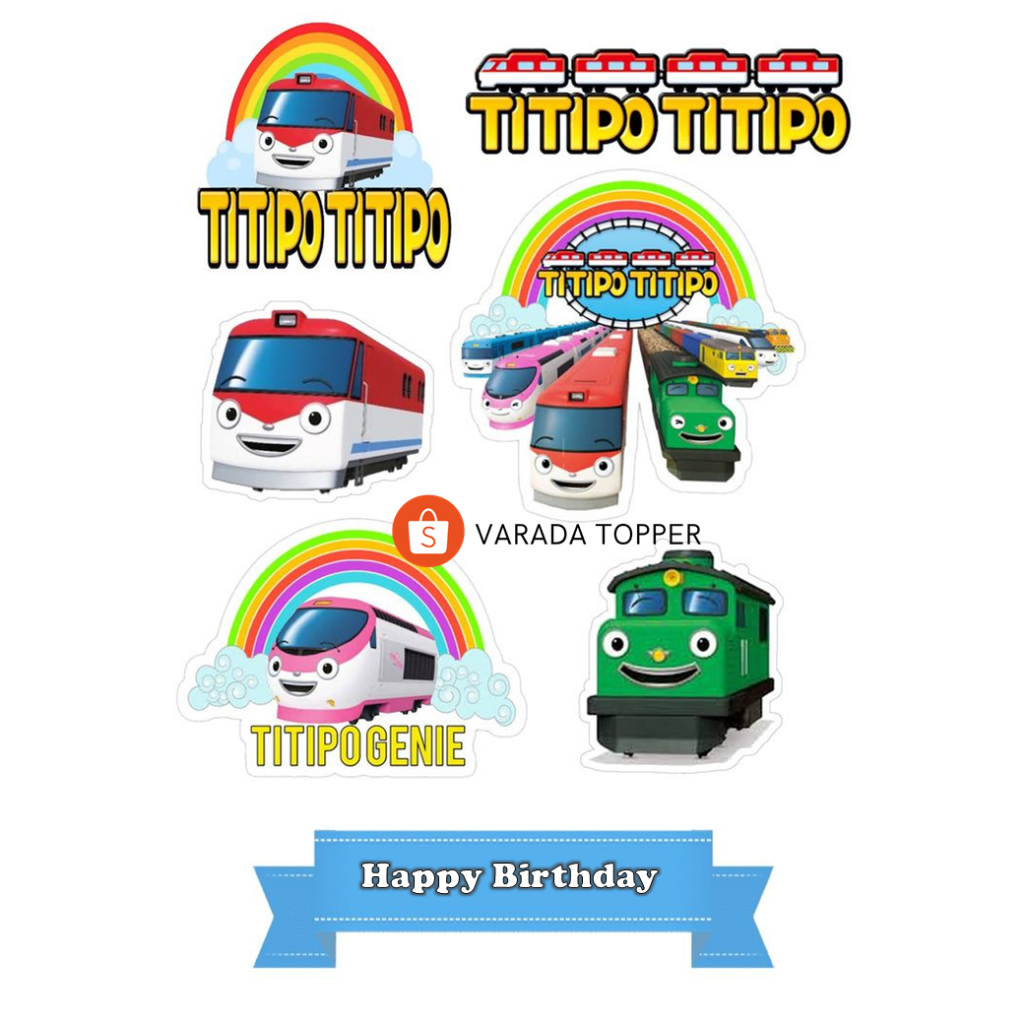 Jual Topper TITIPO TRAIN Free Custom Nama dan Umur | Hiasan Cake ...