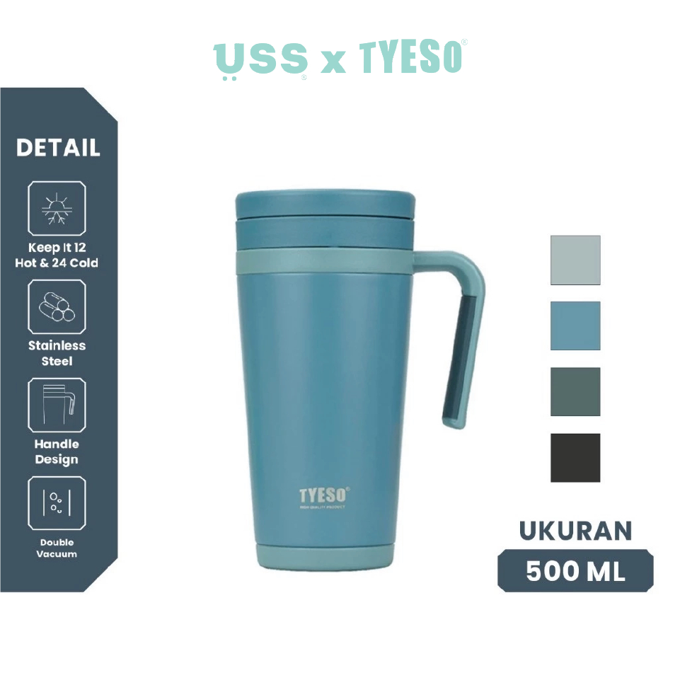 Jual USS x Tyeso Tumbler Portable Stainless Coffee cup 500 mL TS-8839 Thermos Cup Vacuum ...