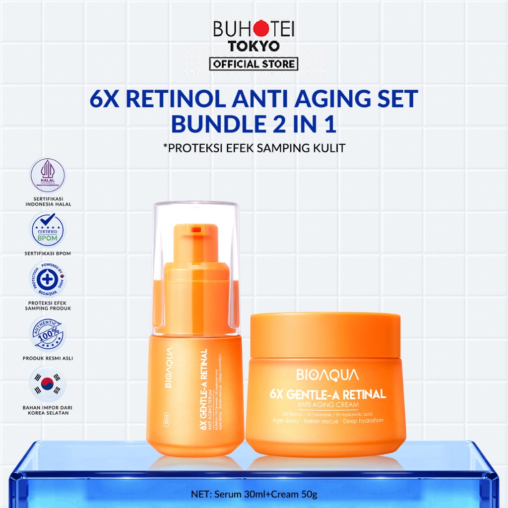 Jual Buhotei BIOAQUA 6X Gentle-A Retinol Anti Aging Paket Skincare Set ...