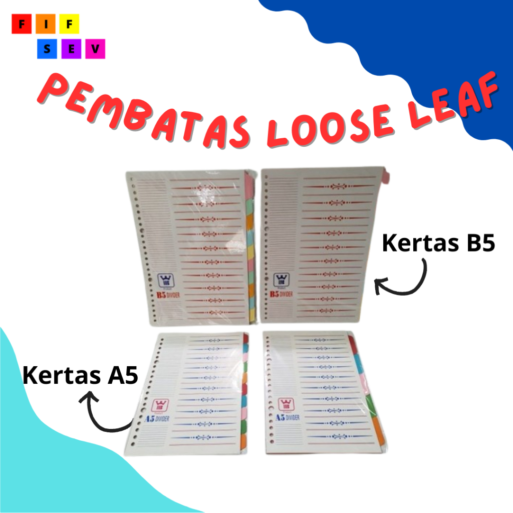 Jual Pembatas Binder A5 Pembatas Binder B5 Pembatas Loose Leaf B5 Color ...