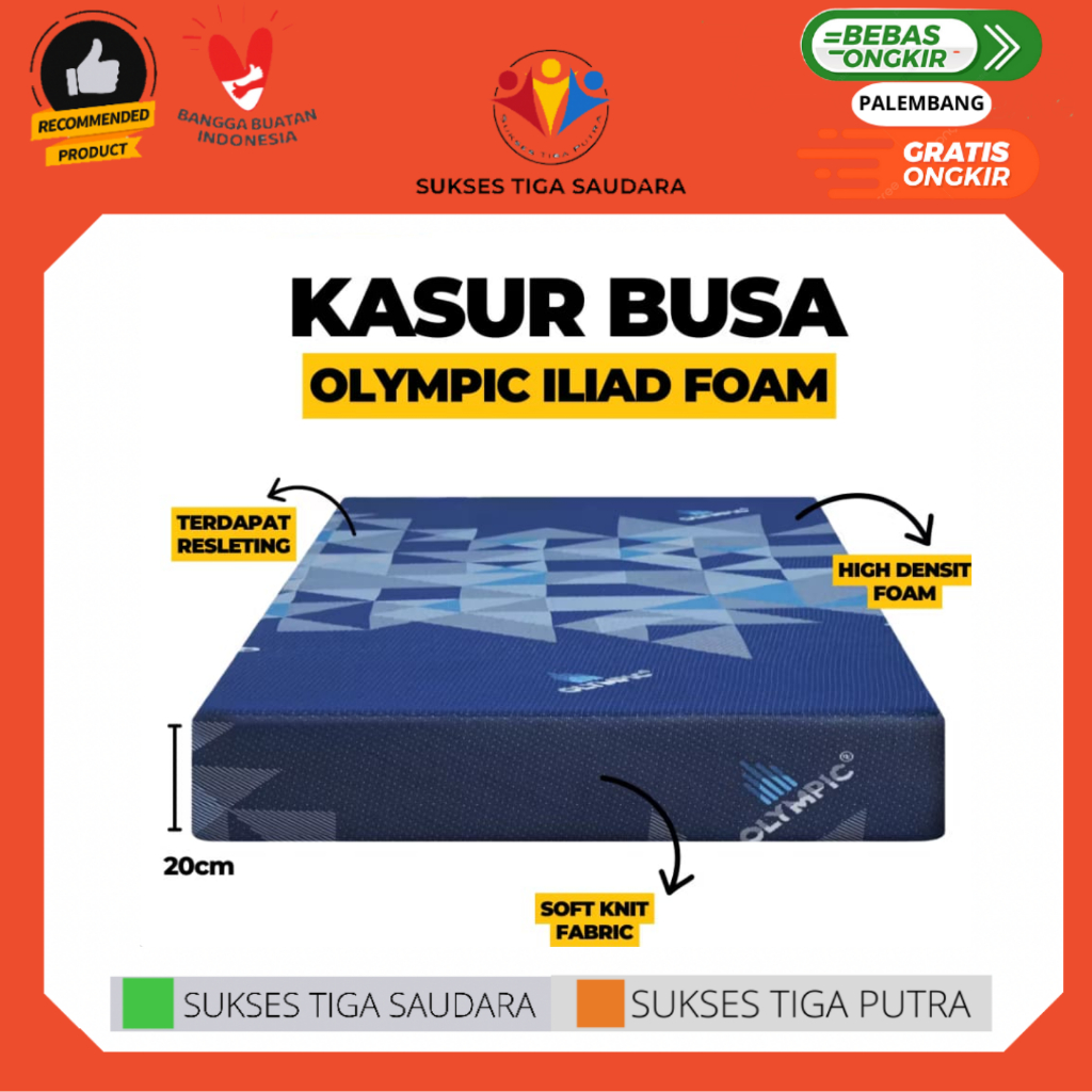 Jual KASUR MATRAS BUSA OLYMPIC FOAM ILIAD TEBAL 20CM / FOAM SOFT KNIT ...