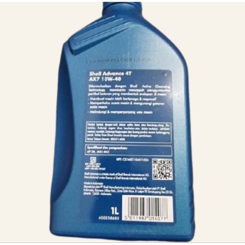 Jual SHELL ADVANCE AX7 10W-40 1LITER | Shopee Indonesia