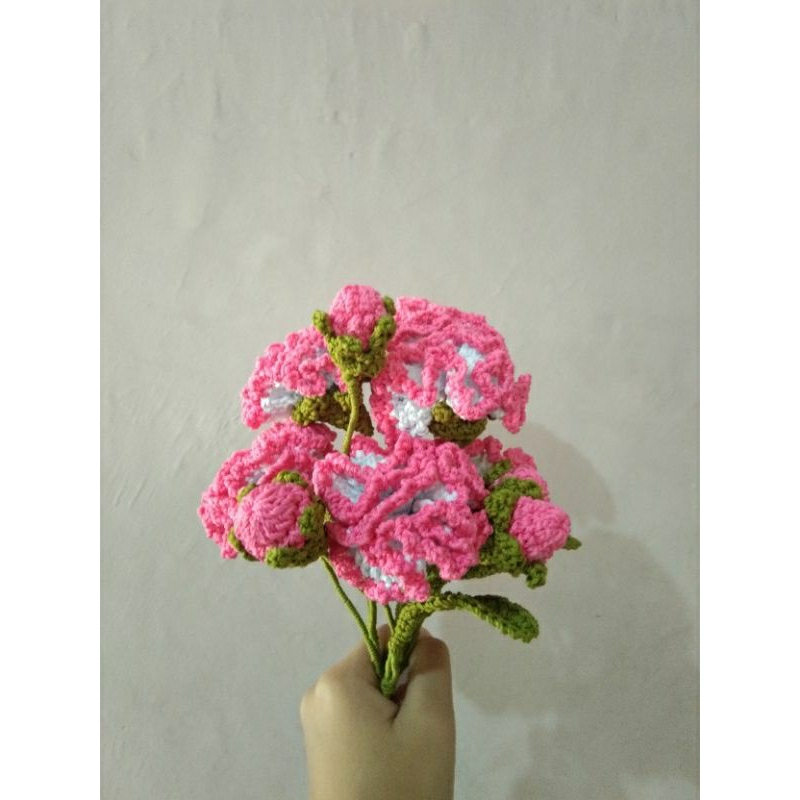Jual Bunga Anyelir Rajut / Crochet Carnation Flower 1 PCS (1 tangkai ...