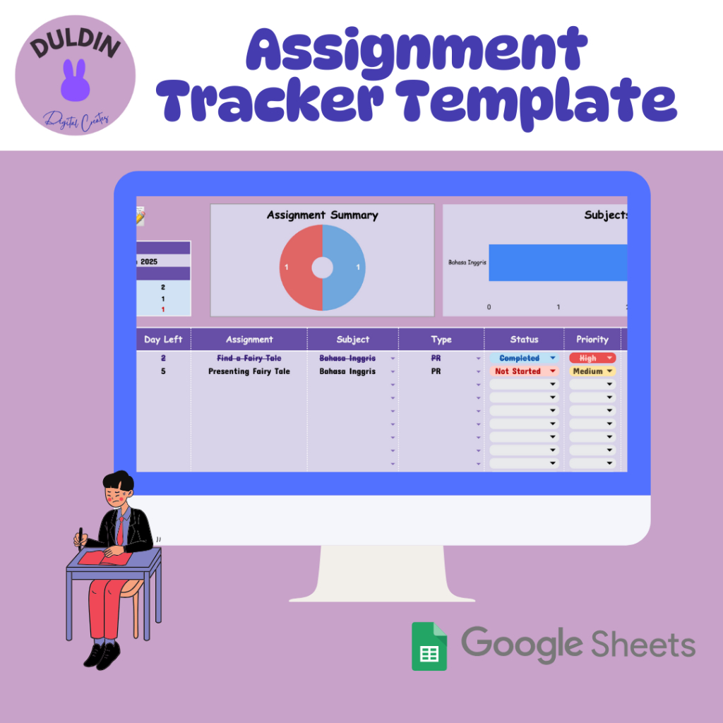 Jual TEMPLATE DAFTAR TUGAS - ASSIGNMENT TRACKER | TEMPLATE GOOGLE ...