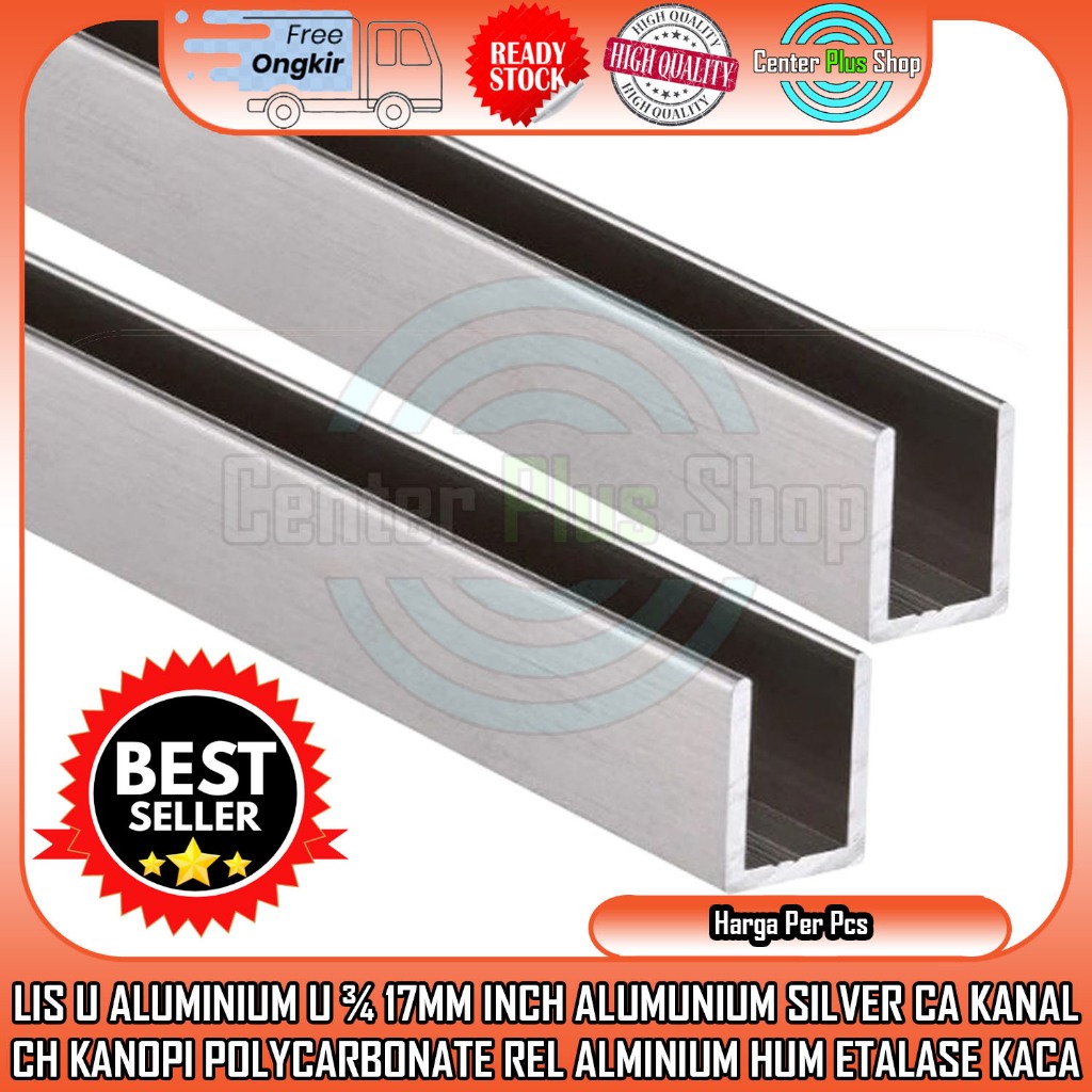 Jual Lis U Alumunium Silver Aluminium ¾ 17mm In Inci Inch Inchi Ca ...