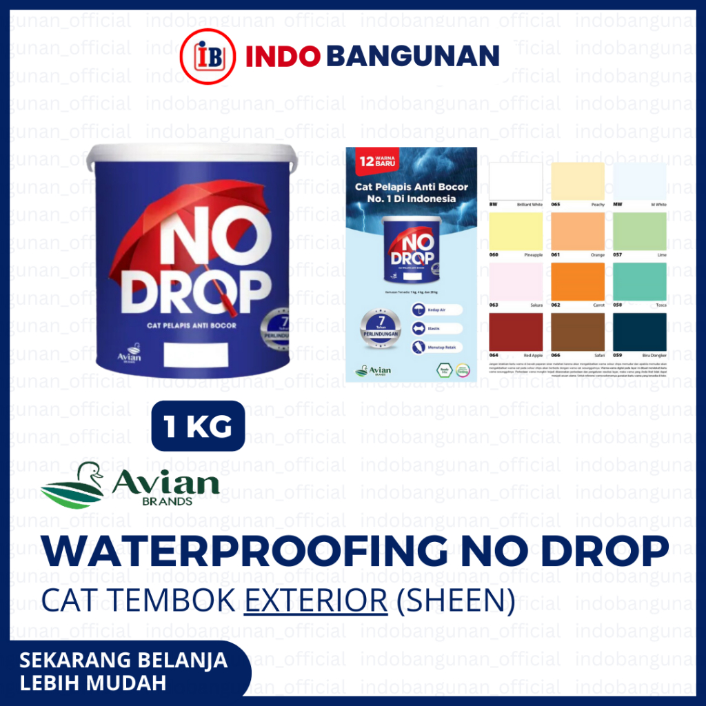 Jual NO DROP WATERPROOF/ CAT PELAPIS ANTI BOCOR 1KG | Shopee Indonesia
