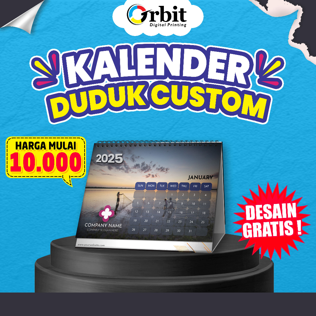 Jual ORBIT - Kalender Duduk Custom/Kalender Dudukan Karton Biasa/kalendar duduk custom/Desain ...