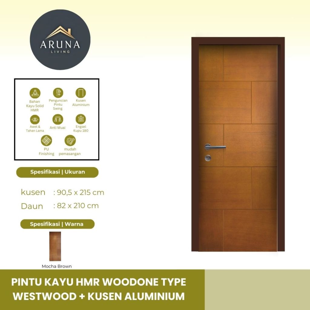 Jual Pintu HMR Woodone Integra Type Westwood + kusen | Shopee Indonesia