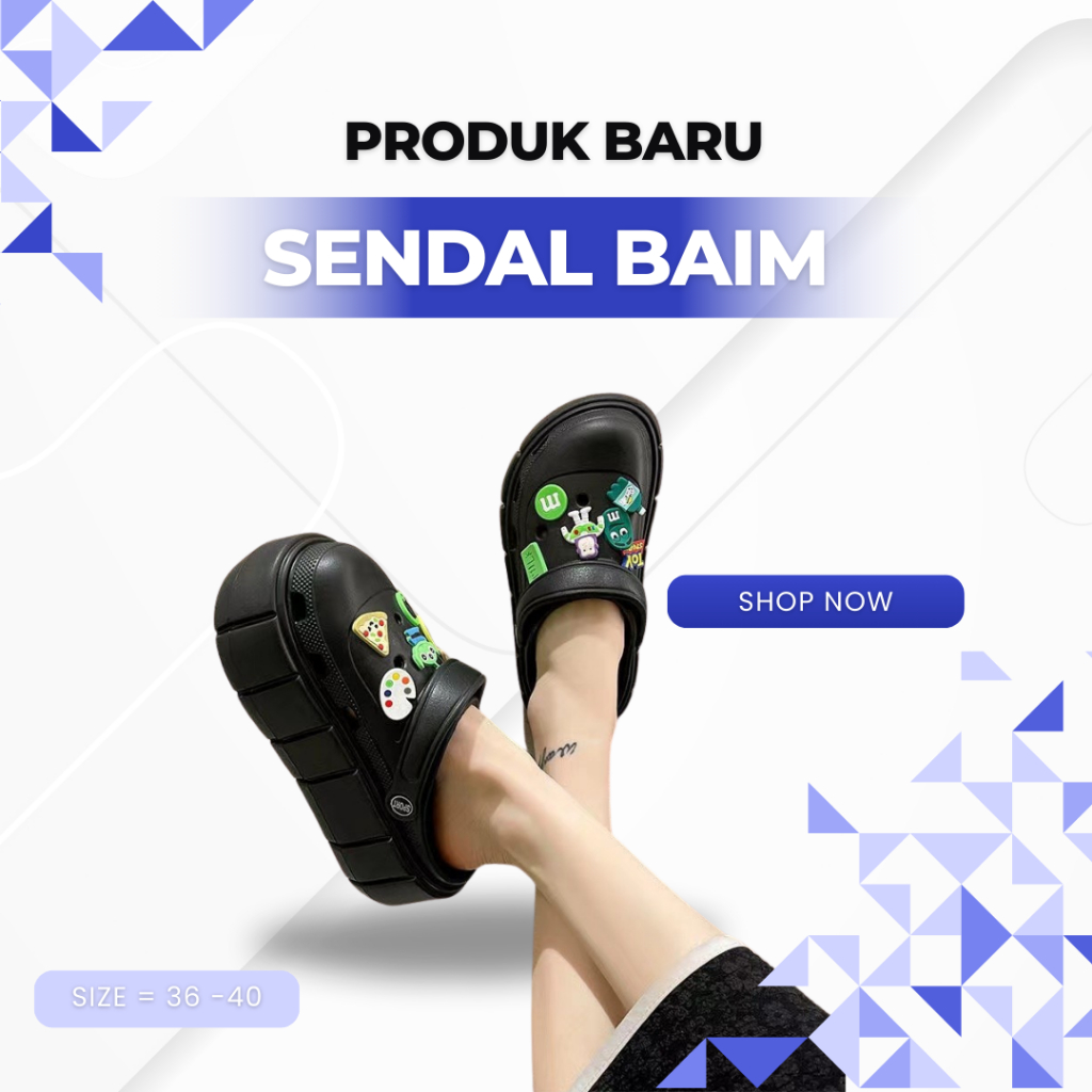 Jual FOOTFU2025 SENDAL BAIM / SENDAL KODOK ONLY HITAM | Shopee Indonesia