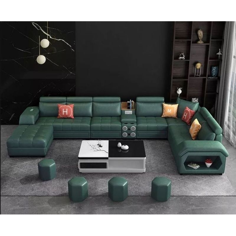 Jual sofa modern minimalis U shape sofa ruang tamu mewah berkualitas ...