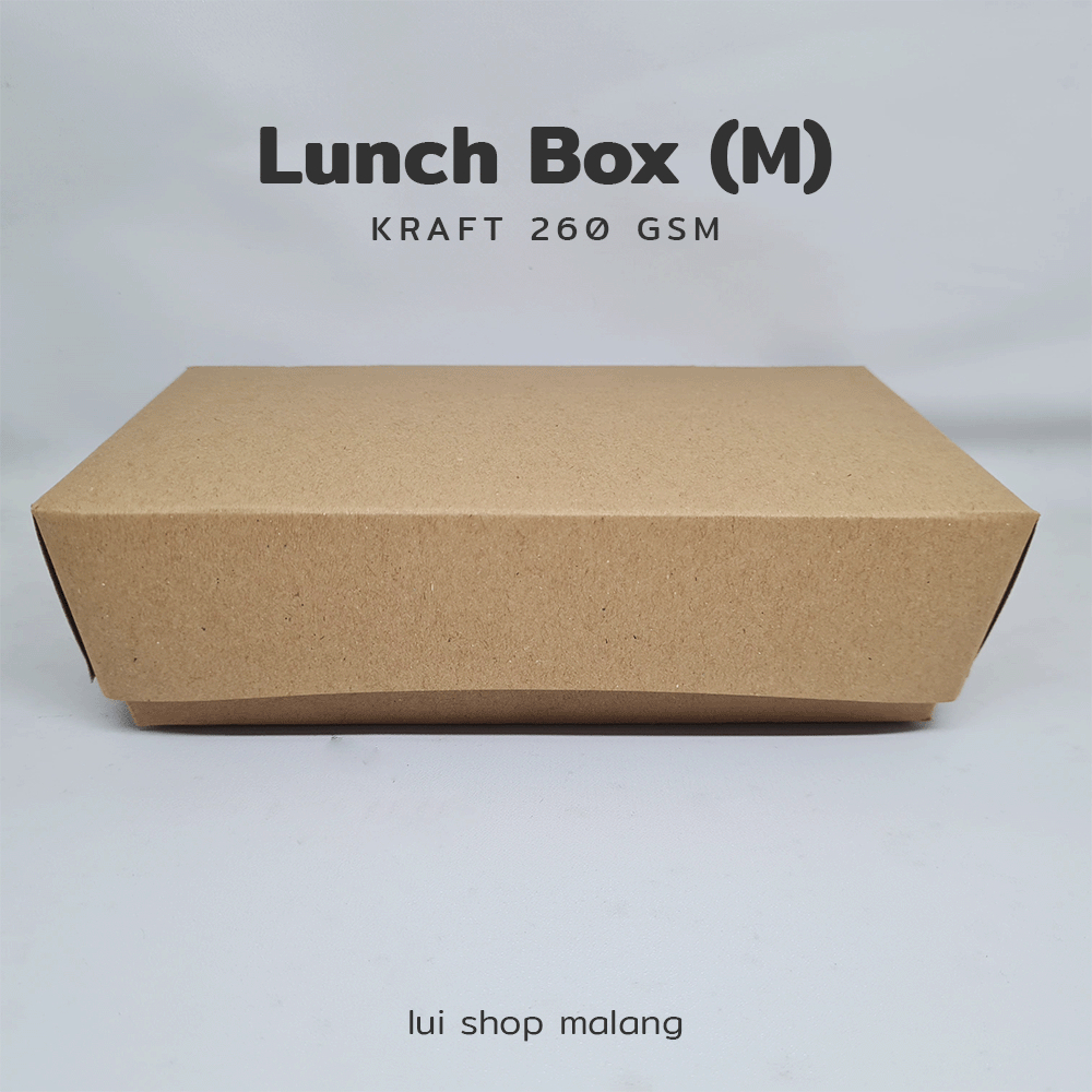 Jual DUS LUNCH BOX M KRAFT / KOTAK NASI / PAPER LUNCH LAMINASI 260gr ...