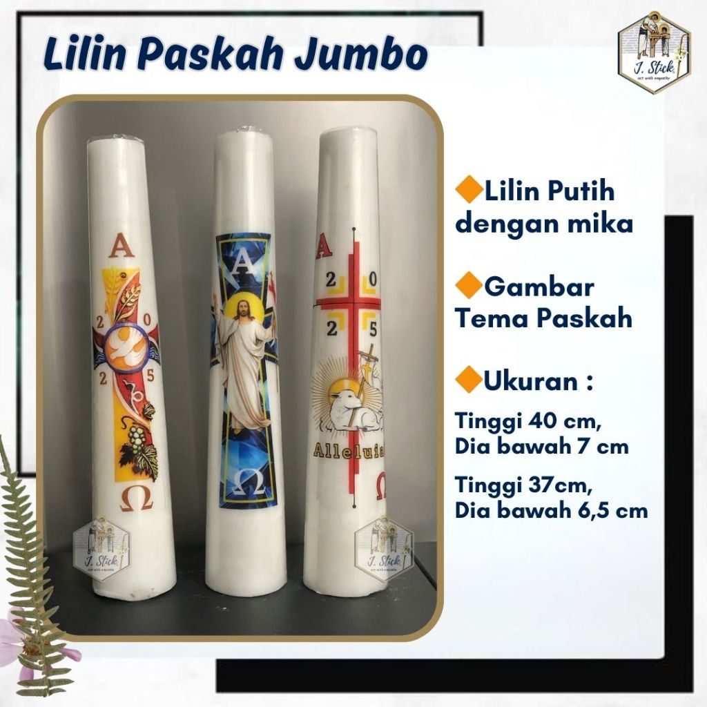Jual LILIN PASKAH, JUMBO tinggi 37 dan 40 cm | Shopee Indonesia