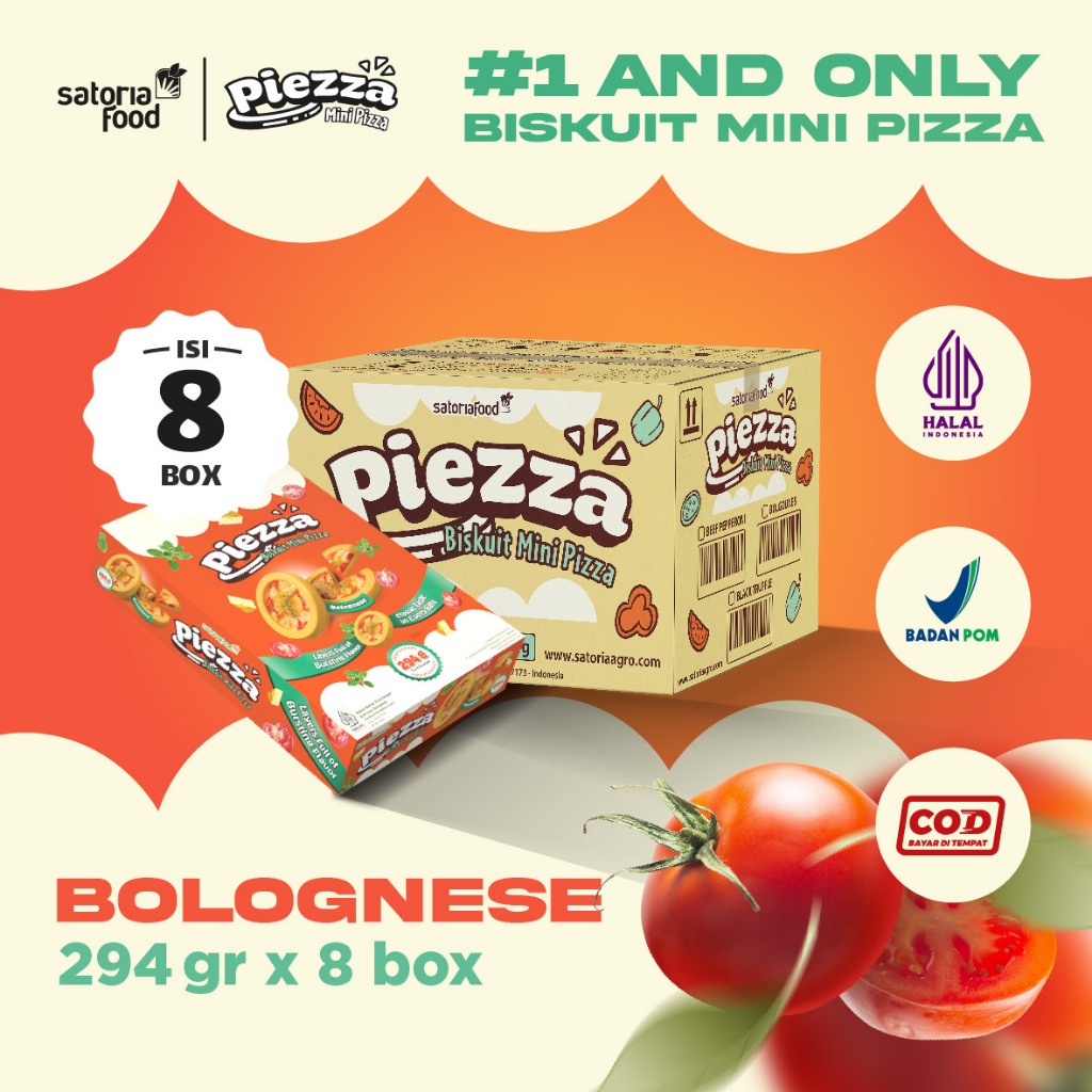 Jual Snack Piezza Bolognese 294gr x 8 Box [ 1 Dus ] | Biskuit Cemilan ...