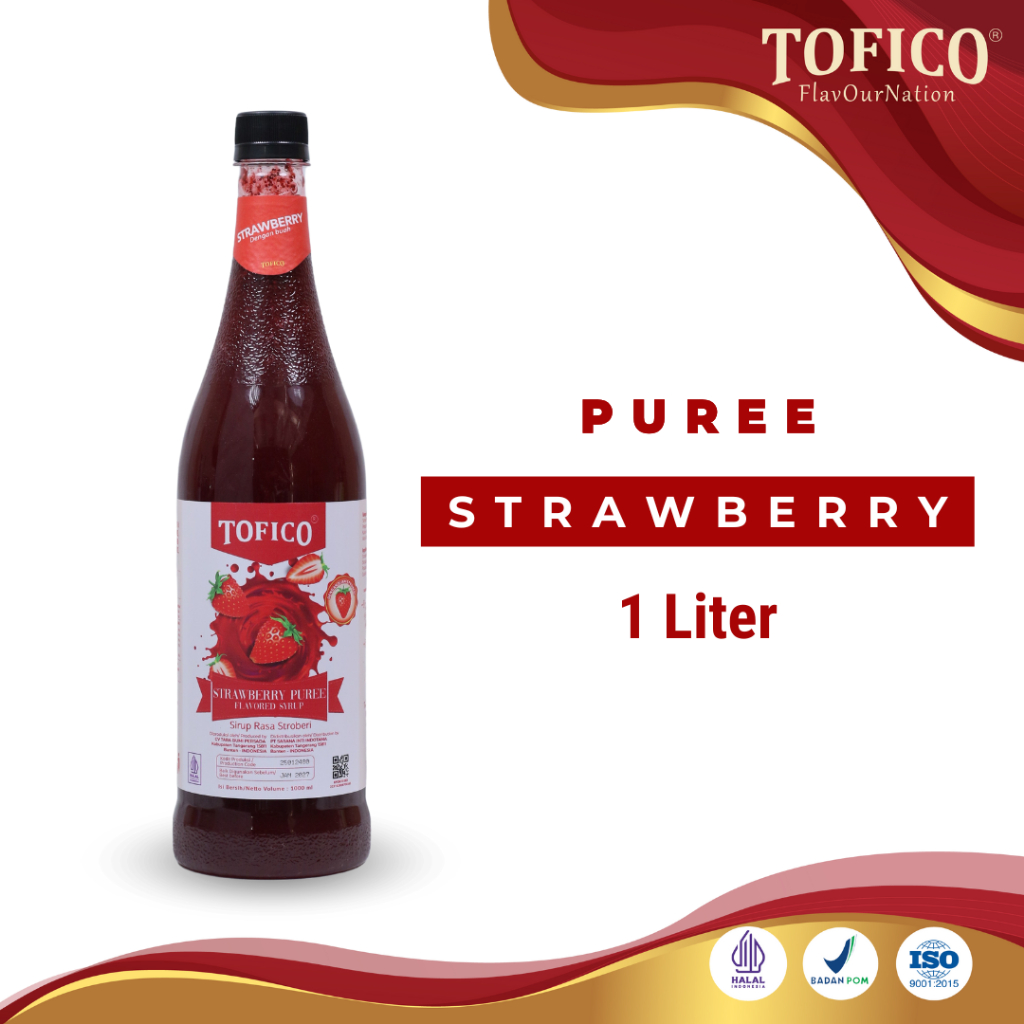 Jual Strawberry Puree Tofico / Stroberi Puree Premium 1 Liter / Tofico ...