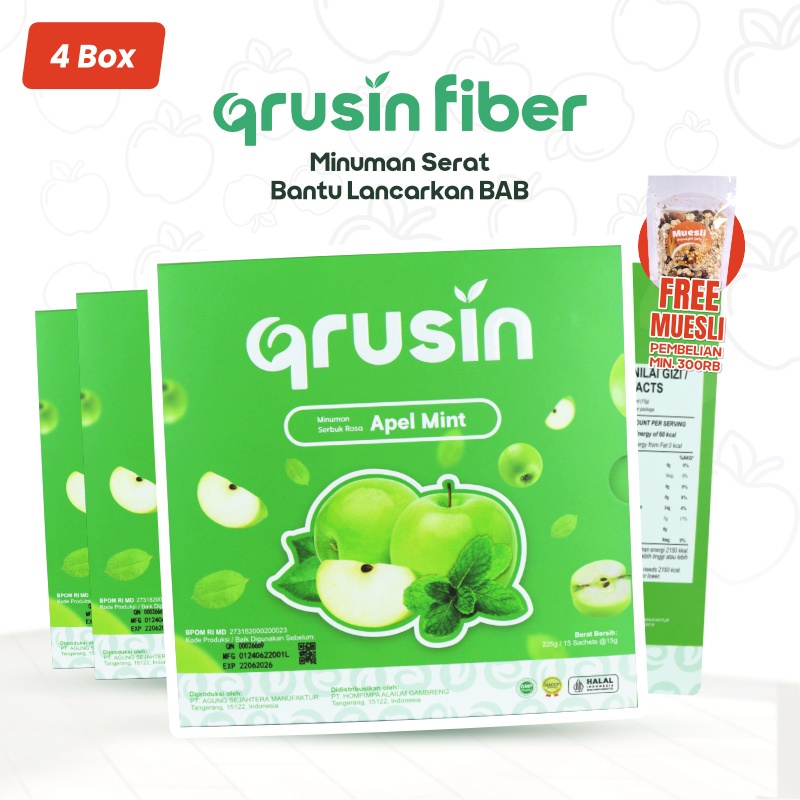 Jual Qrusin Fiber Minuman Serat Suplemen Diet Detox Pelangsing Penurun ...