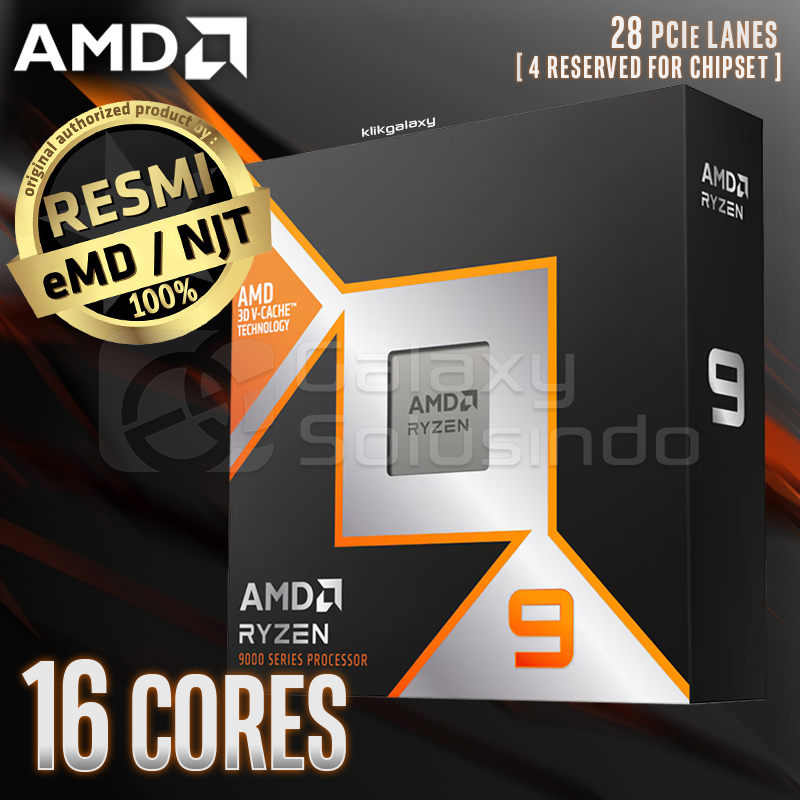 Jual AMD Ryzen 9 9950X3D 16 Core 24 Threads 5.7Ghz AM5 Processor | Shopee Indonesia