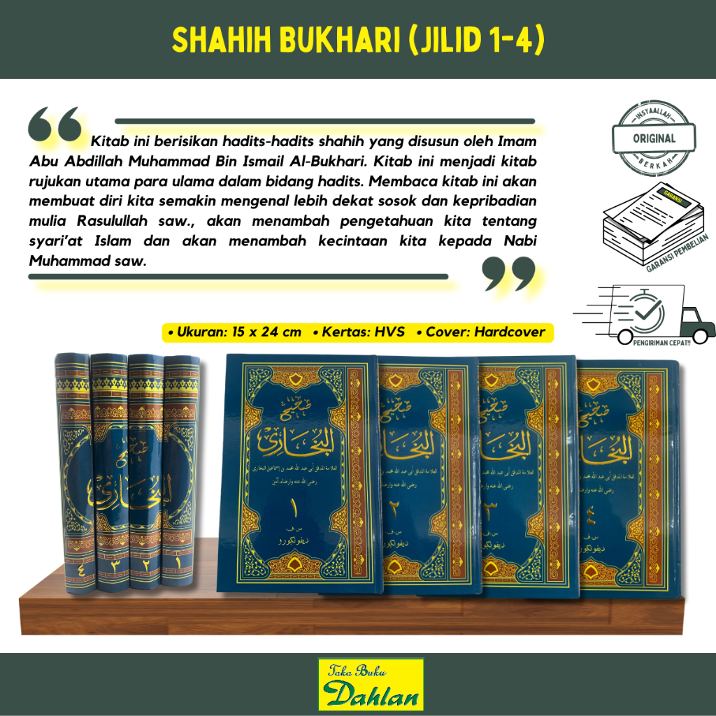 Jual SHAHIH BUKHARI 4JILID, HVS HARDCOVER, Imam Abu Abdillah Muhammad ...