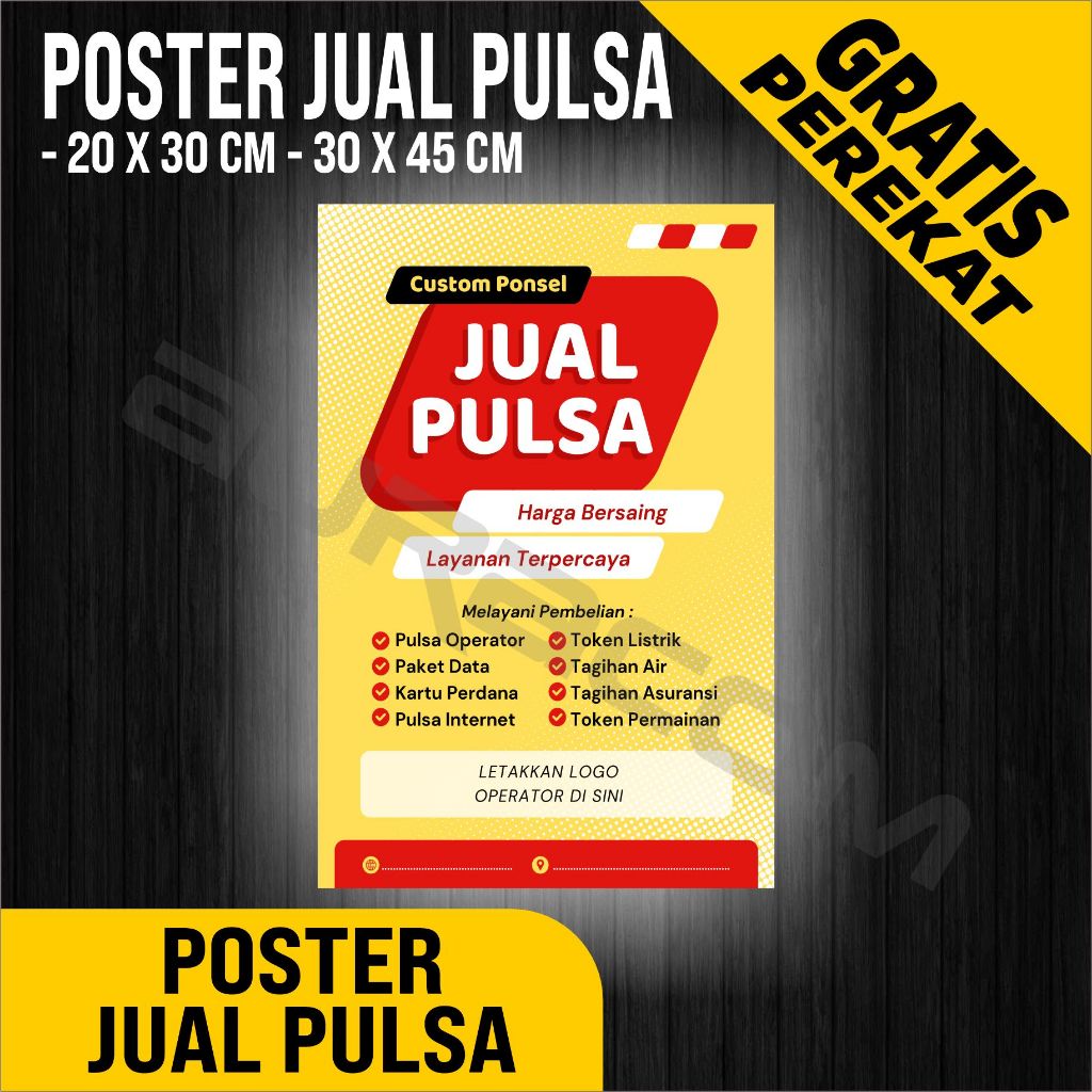Jual PAPAN AKRILIK dan STIKER, POSTER JUAL PULSA CUSTOM, AKRILIK CUSTOM ...