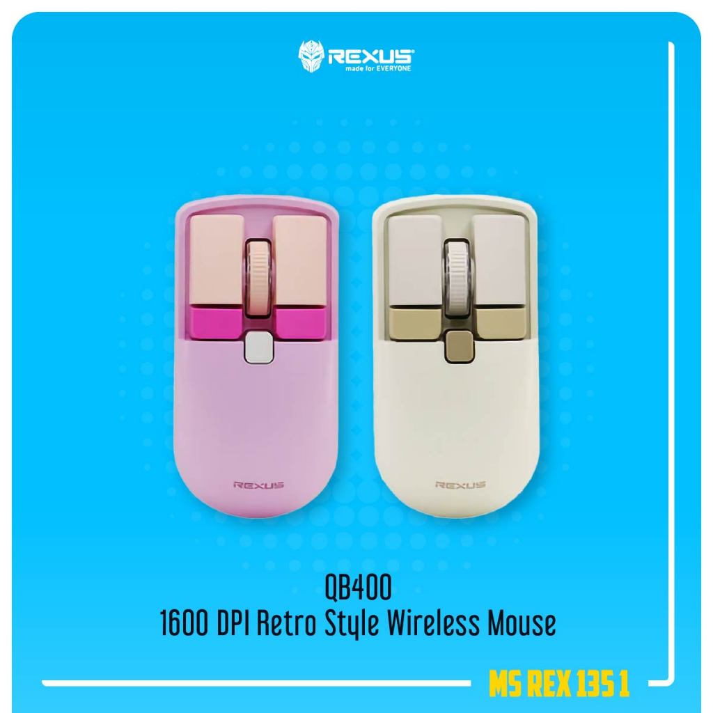 Jual Rexus QB400 1600 DPI Retro Style Design Dual Mode Wireless Mouse ...