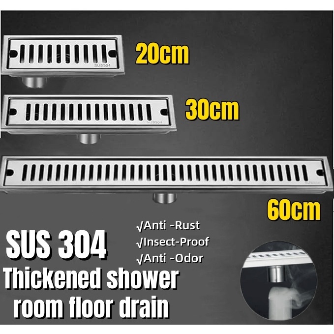 Jual 【COD】 20/30/60cm SUS 304 Floor Drain Panjang Saringan Got Saringan ...