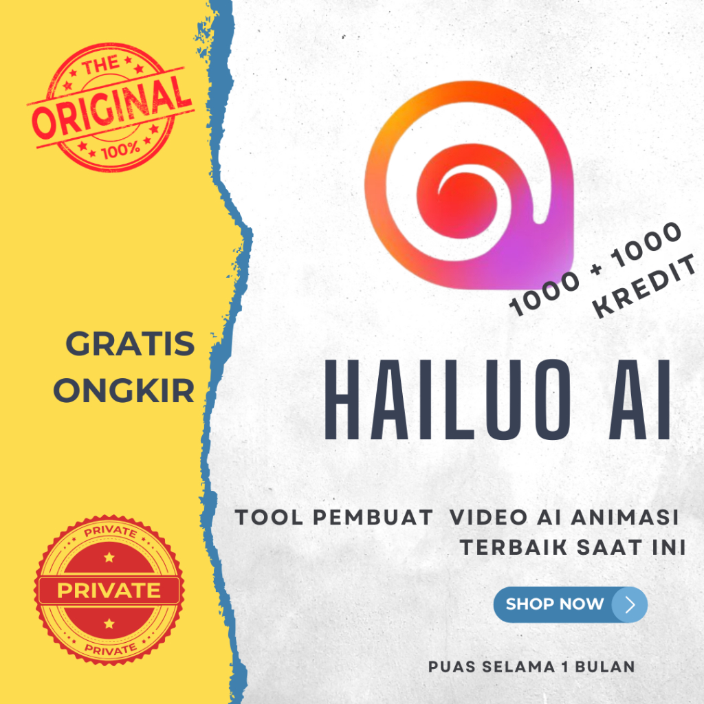 Jual Hailuo AI Minimax Premium Standard Plan 1 Bulan (1000 Kredit) | Shopee Indonesia