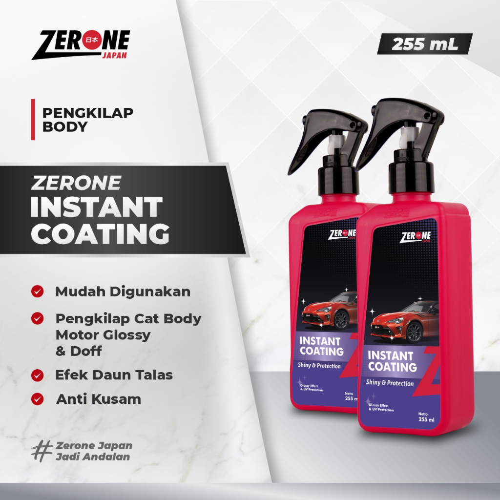 Jual Paket 2 Zerone Japan Instant Coating Pengkilap Body Motor Mobil ...