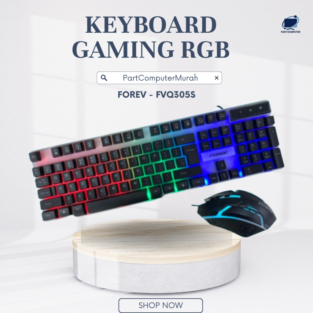 Jual FOREV Gaming Keyboard FV-Q305S SET Keyboard dan Mouse Keyboard ...
