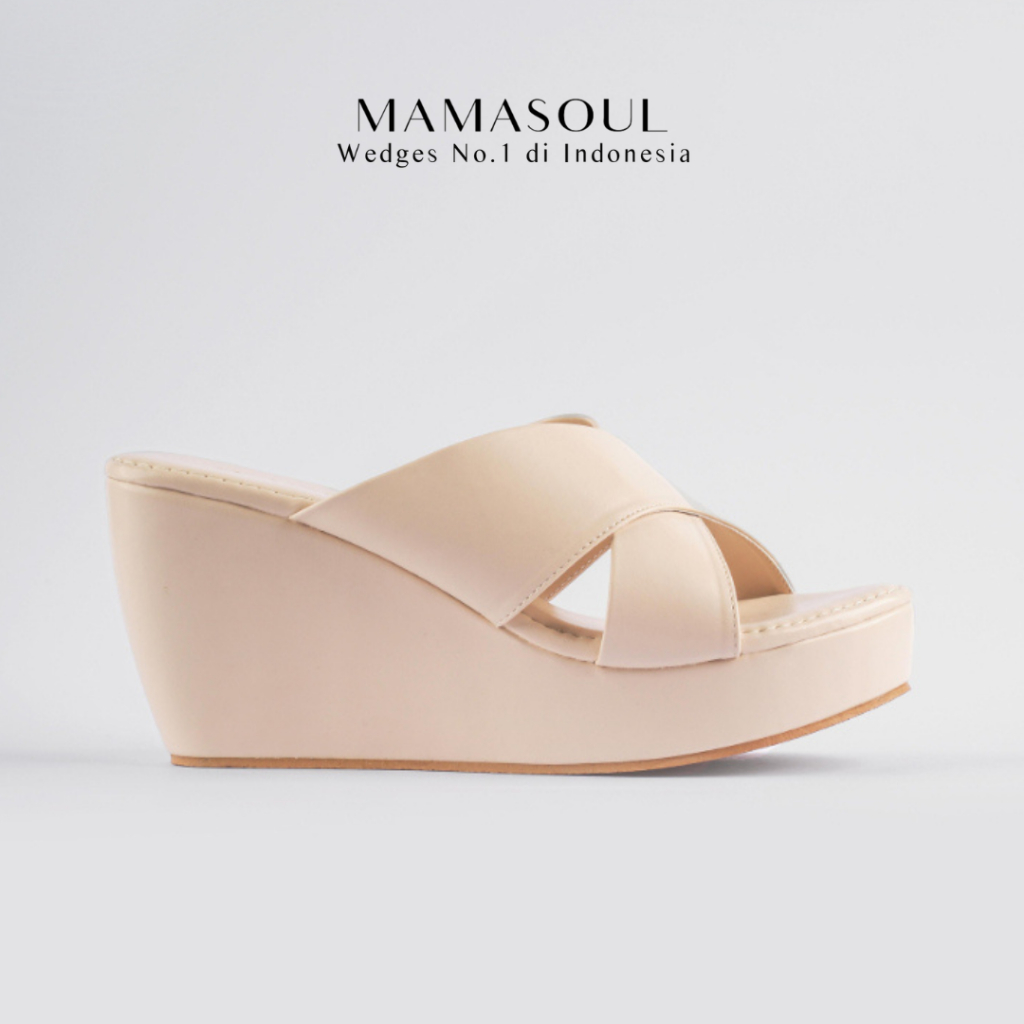 Jual MAMASOUL - Franka Sendal Wedges Wanita Selop Tinggi 9cm | Shopee ...