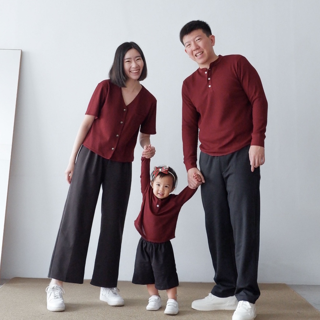 Jual Isla Zoe Maroon Family - Set Pakaian Keluarga - Baju Couple ...