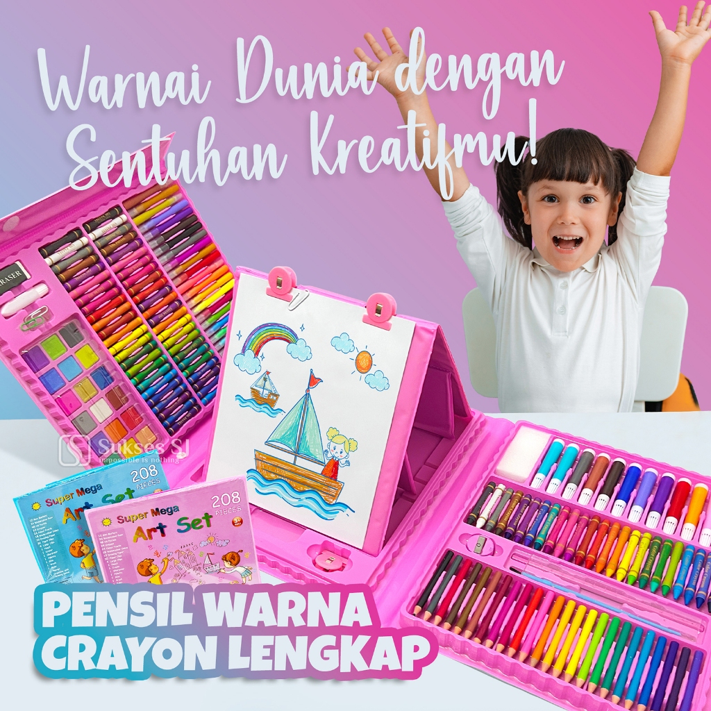 Jual CRAYON 208 / Crayon Pensil Warna Art Set Pensil Warna Crayon ...