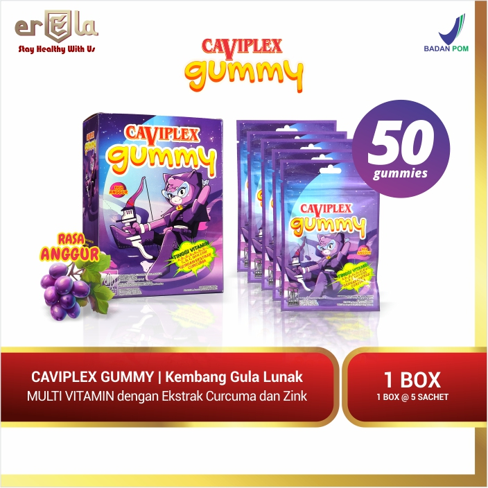 Jual CAVIPLEX GUMMY BOX RASA ANGGUR / Multivitamin Anak + Ekstrak ...