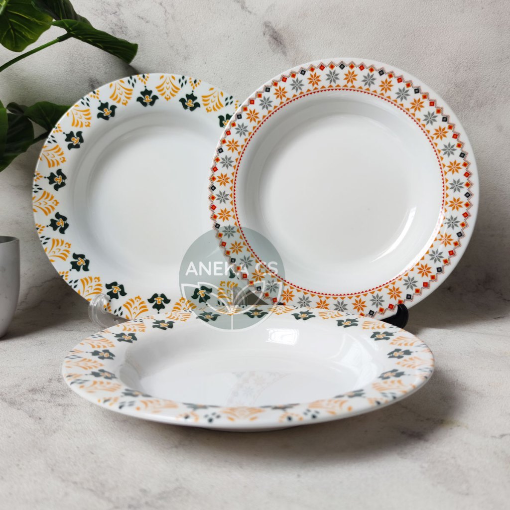 Jual Piring Makan Melamin 9 inch - Piring Motif - Piring Cekung ...