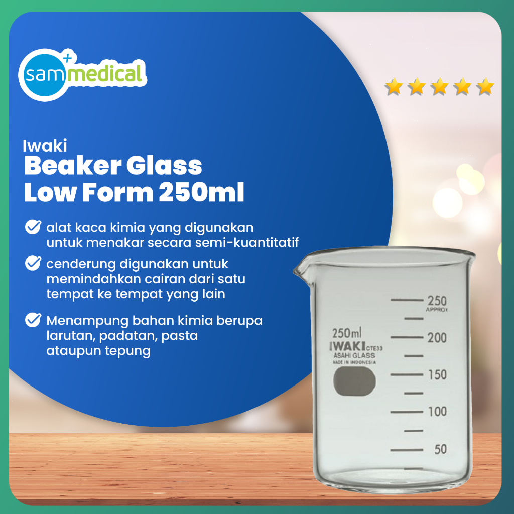 Jual Iwaki Beaker Glass Low Form - 250 ml / Gelas Kimia / Gelas Takar / Gelas Laboraturium ...