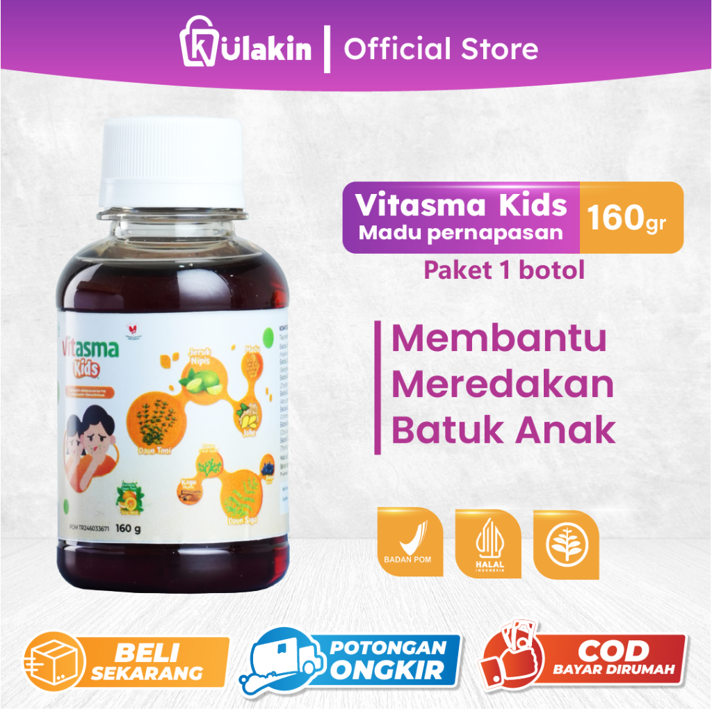 Jual VITASMA KIDS Membantu Keluhan Batuk dan Sesak Napas Pada Anak dan ...