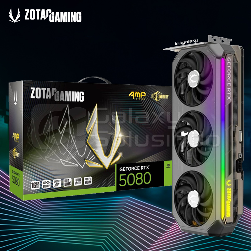 Jual ZOTAC GeForce RTX 5080 AMP Extreme INFINITY 16GB GDDR7 - VGA ...