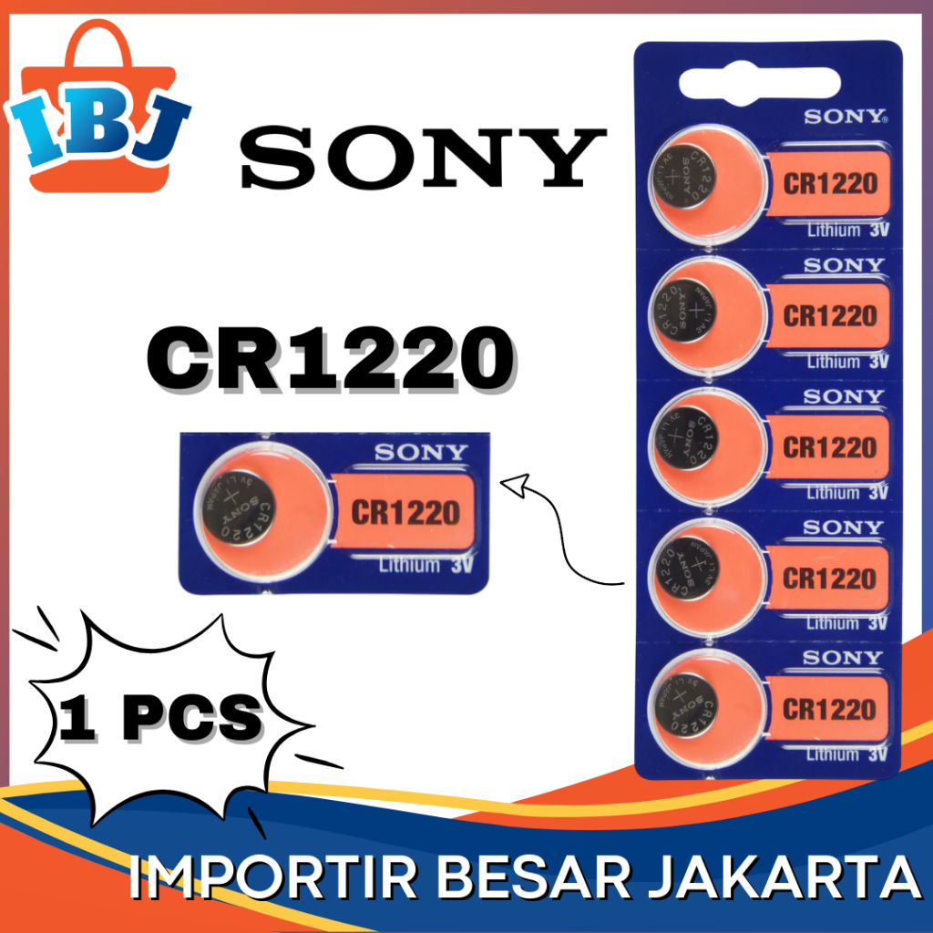Jual CR1220 SONY 3V Lithium Batre CR1220 3V Baterai Kancing 3V ORIGINAL SONY Batrei Jam Tangan 1 ...