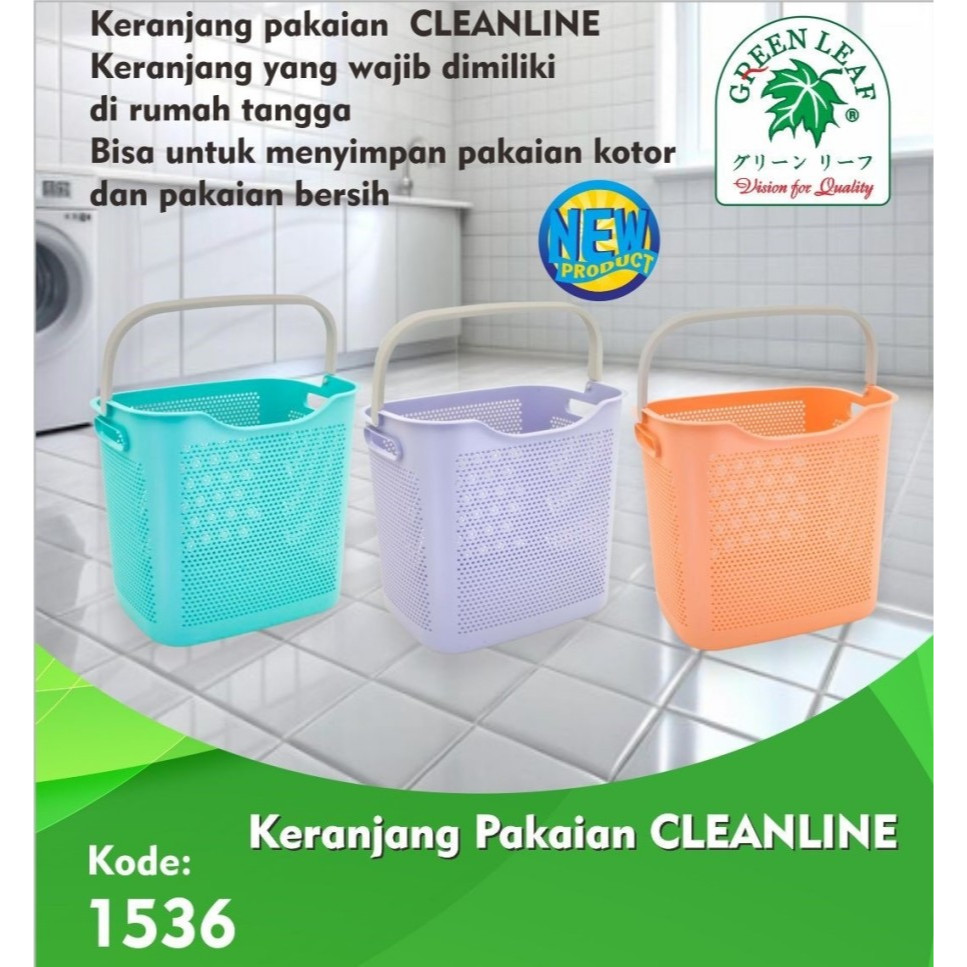 Jual Keranjang Pakaian Greenleaf 1536 Plastik Dengan Gagang Clean Line ...