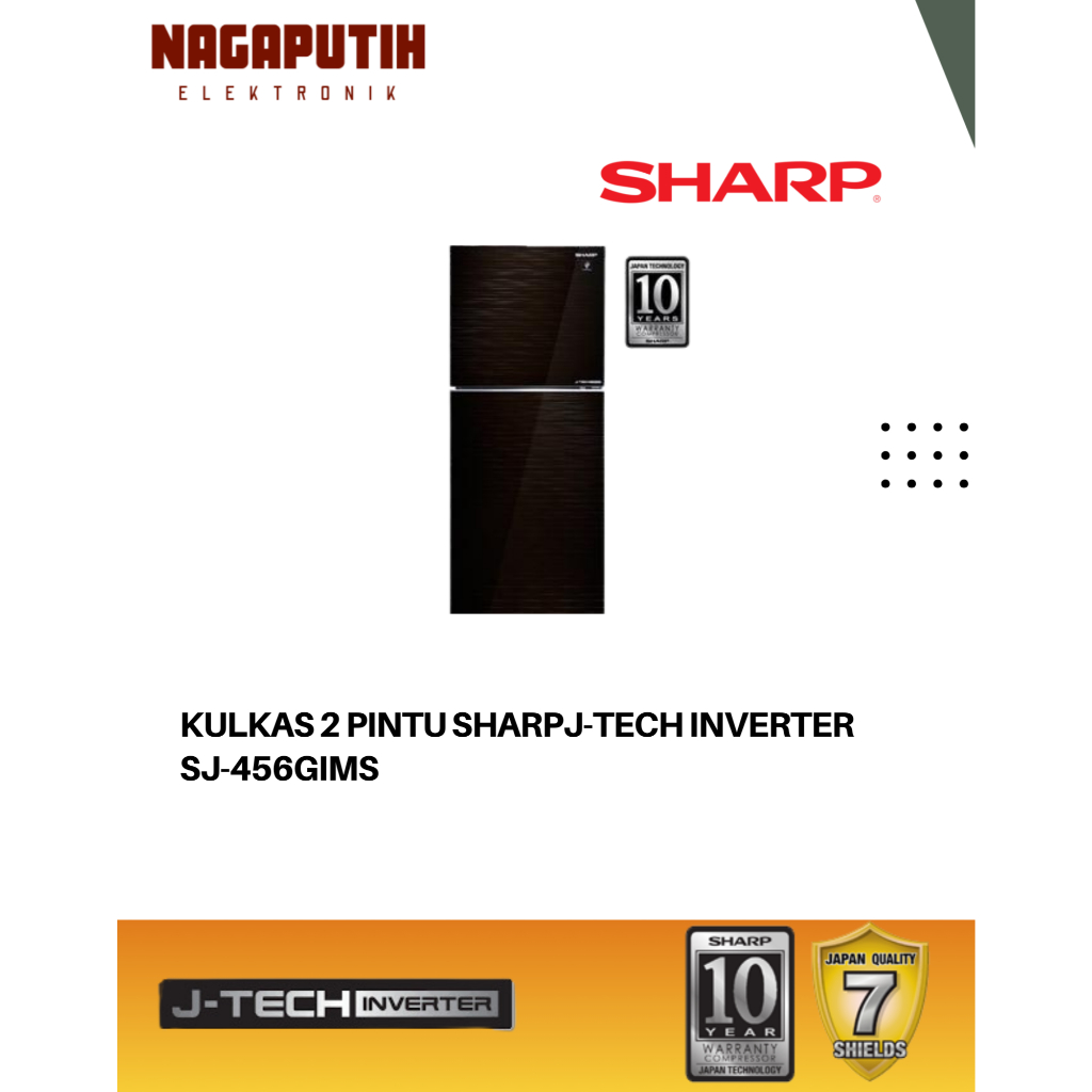 Jual Kulkas 2 Pintu Sharp SJ-456GIMS J-Tech Inverter Garansi Resmi ...